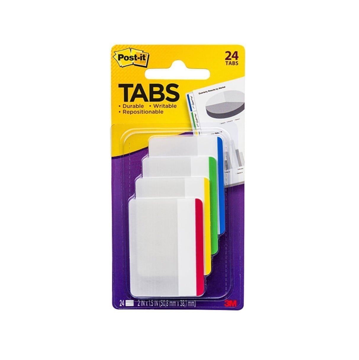 Post-It Tabs Durable 686F-1 Asst 50x38mm Pk24 Bx6 – Inkjet Online