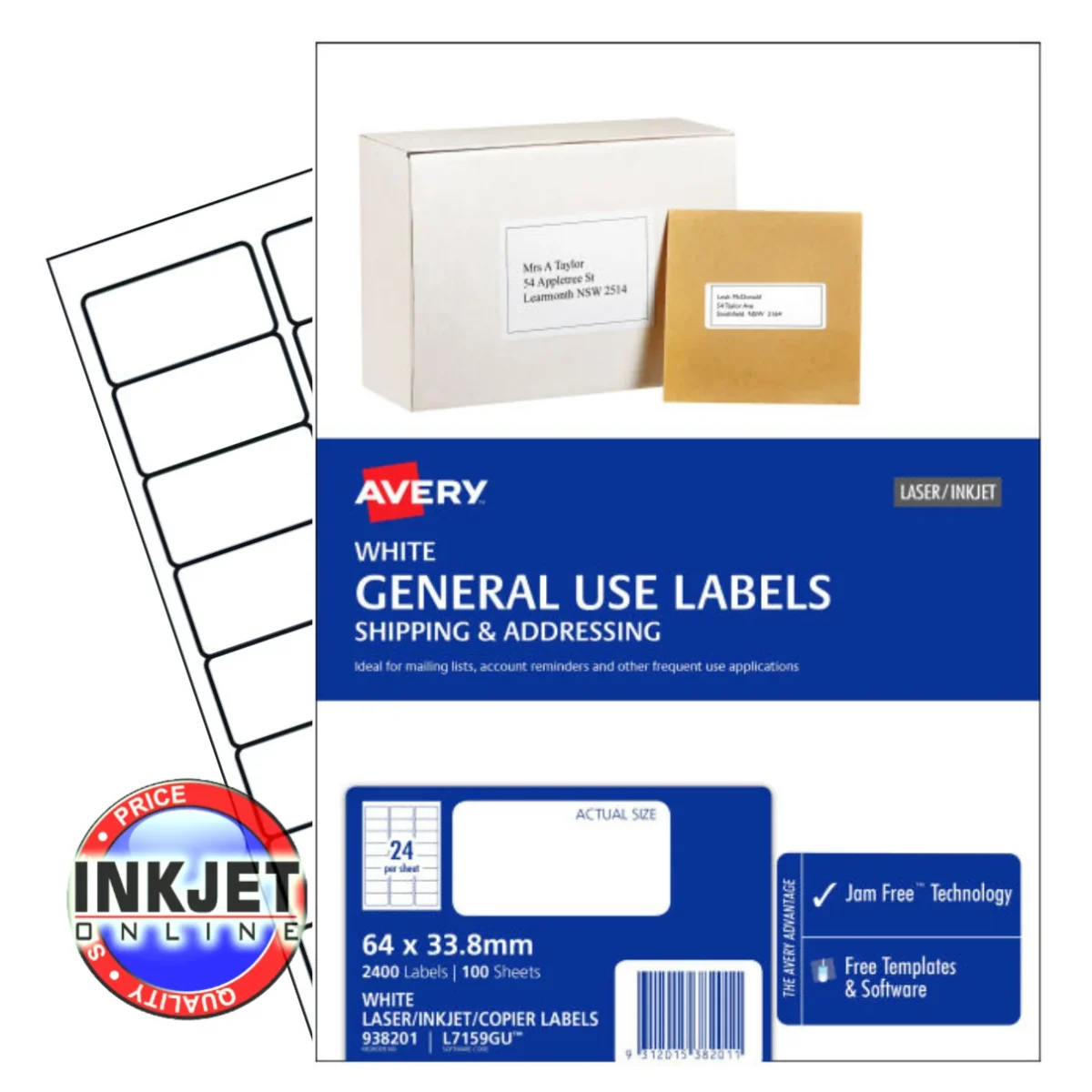 General Use Labels Australia – Avery Printable Labels – Inkjet Online