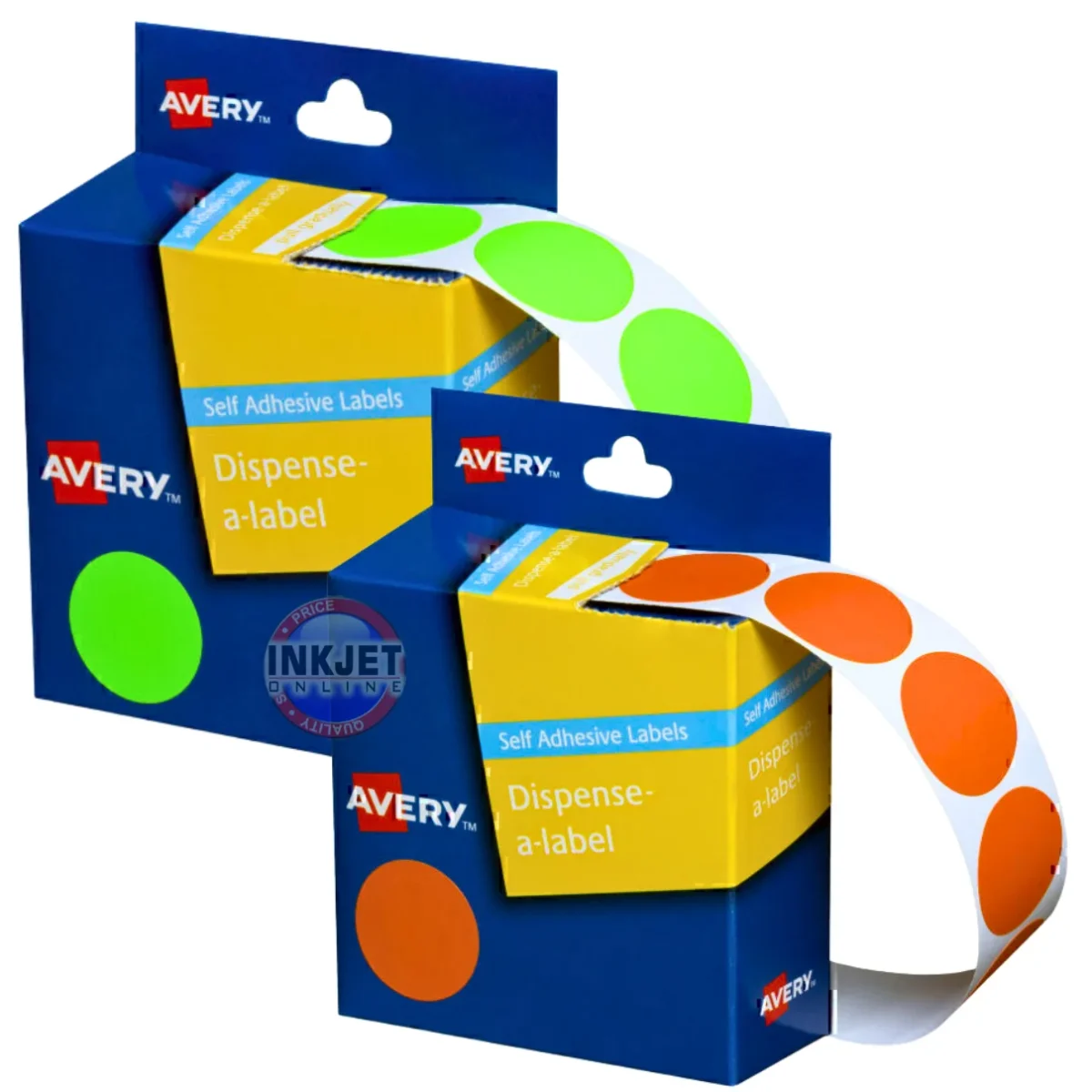 Avery Dispenser Round Dots – 14mm & 24mm Coloured Dot Labels – Inkjet ...