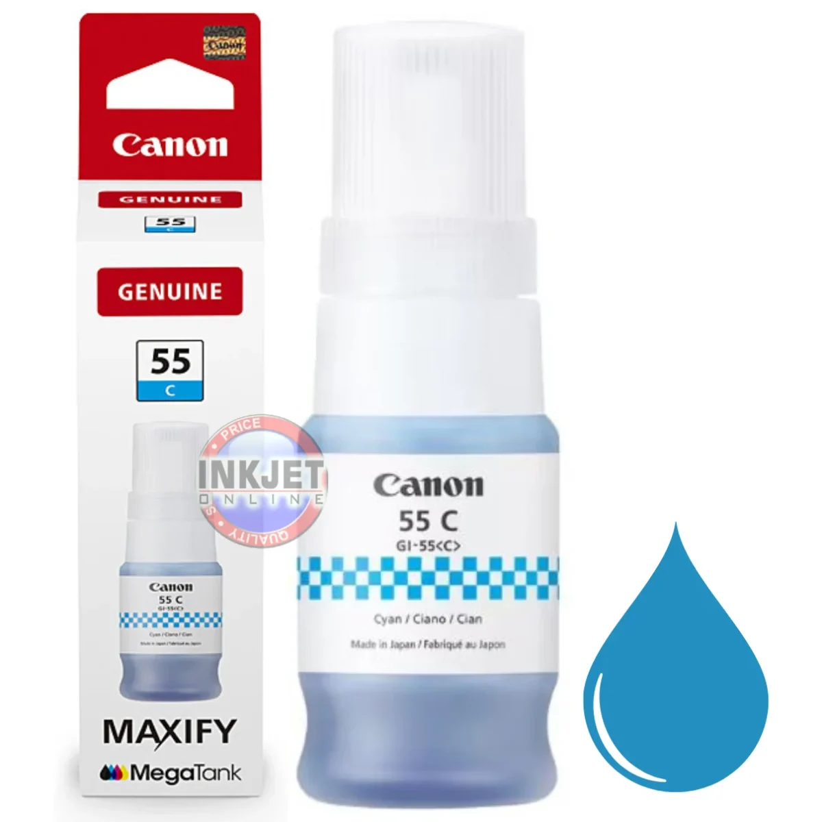 Canon 55 Cyan Ink Bottle (GI-55C) | Genuine Canon Ink – Inkjet Online