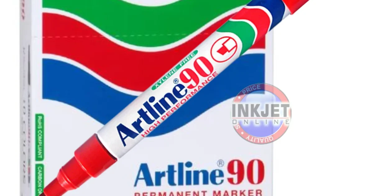 Artline 90 Permanent Marker (5mm Chisel) Red Box 12 | InkjetOnline ...