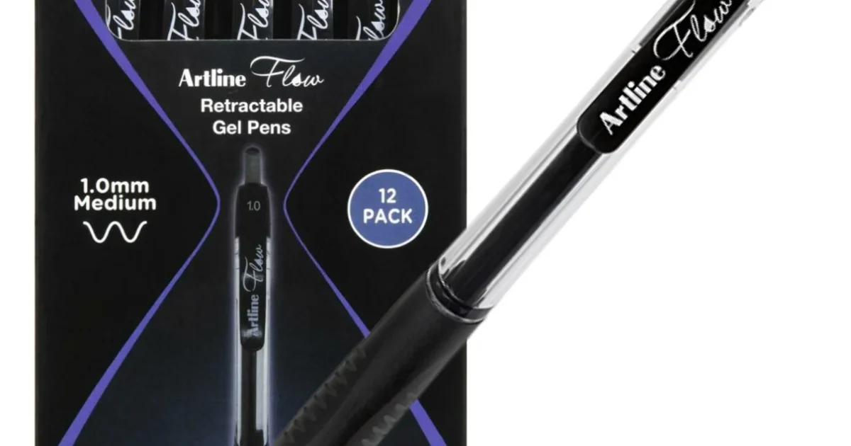 Artline Flow Retractable Gel Pen (Black) Box 12 | Inkjet Online ...