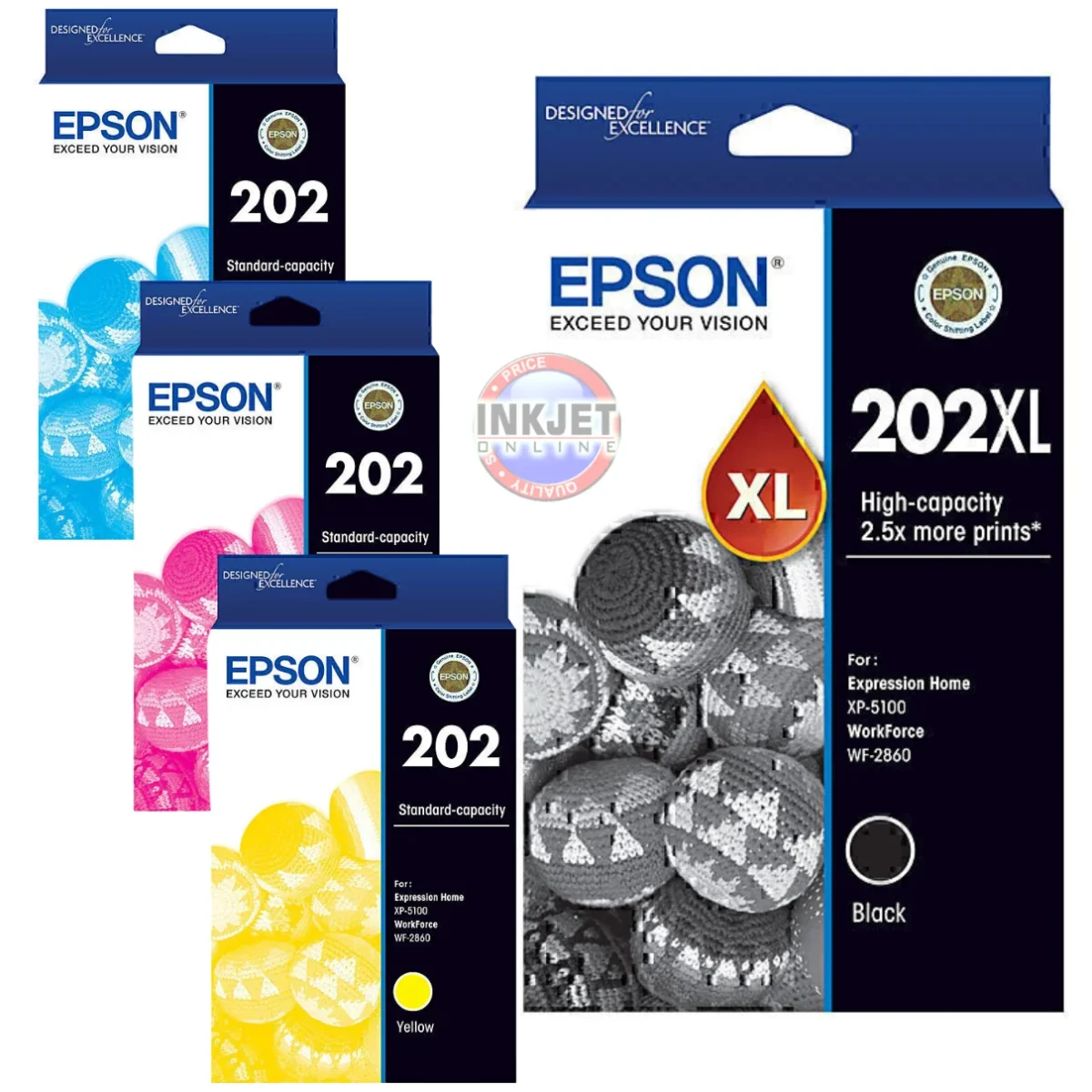 Epson 202xl Black / 202 Colour Cartridge Pack (4 x Inks) – Inkjet Online