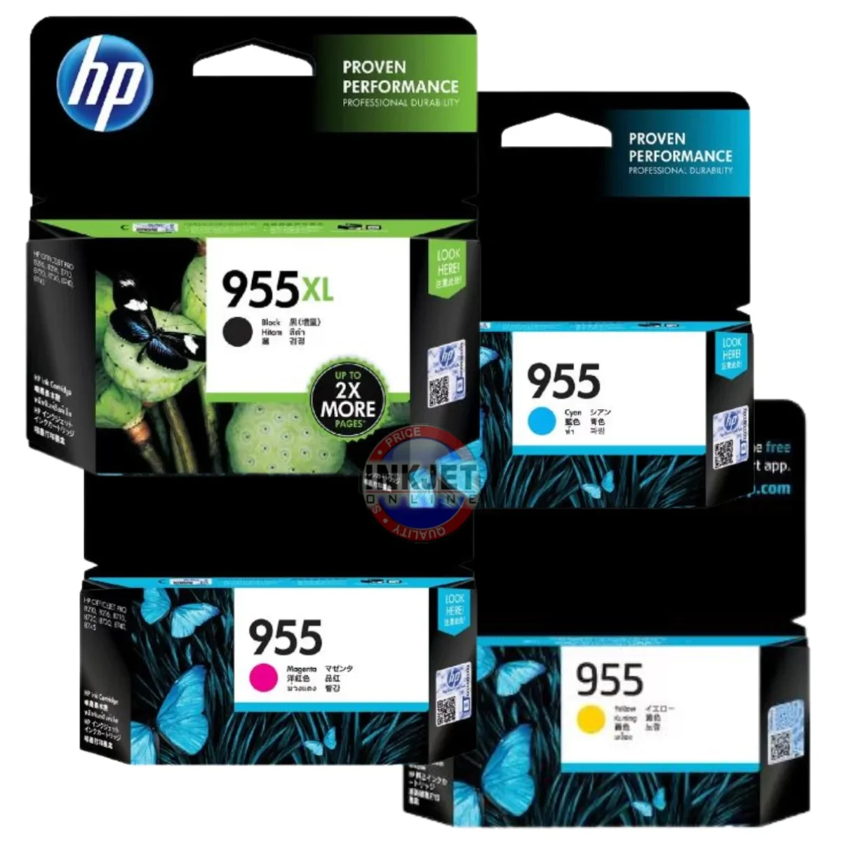 HP 955XL Black / 955 Colour Cartridge Pack – Black & Colour (4 x Inks ...
