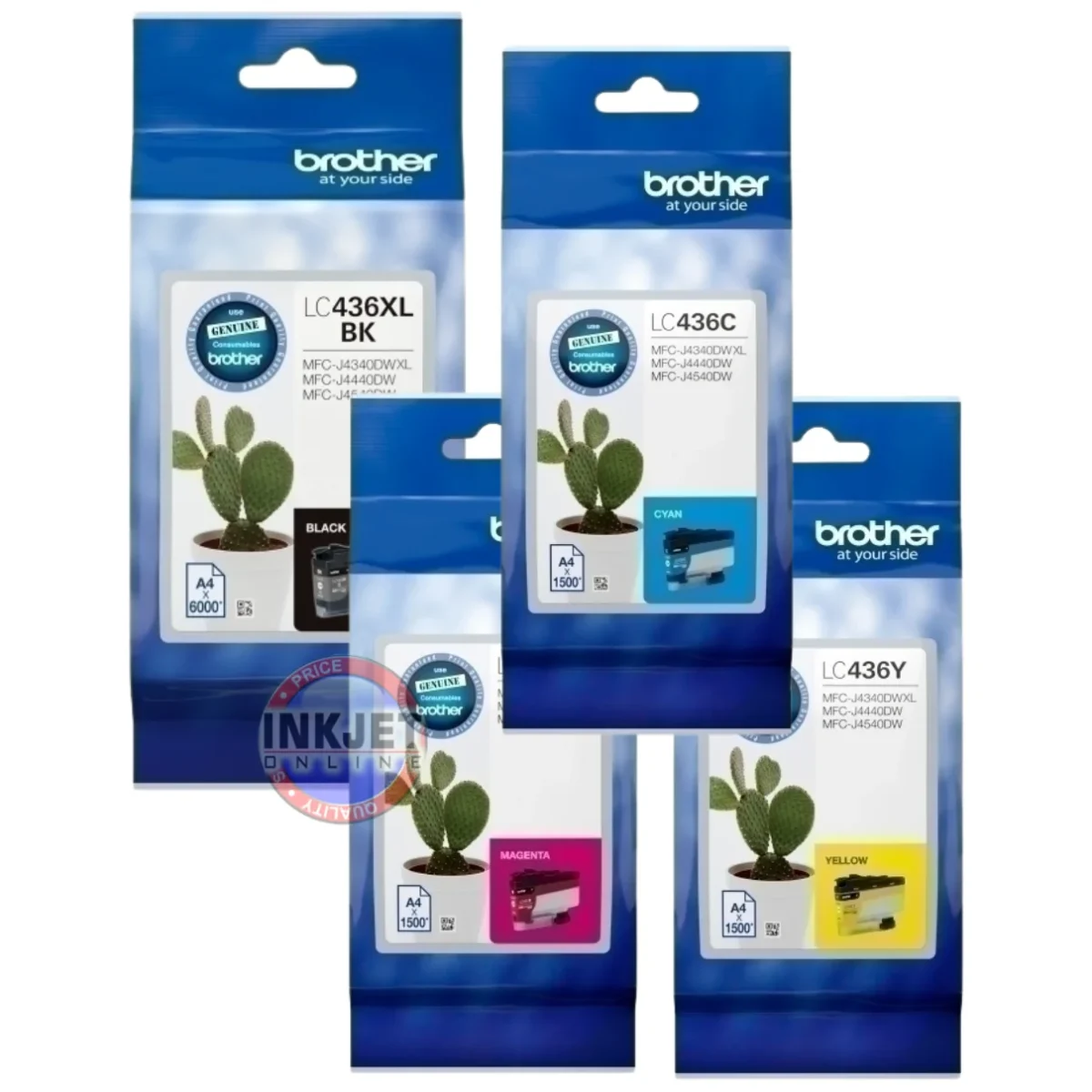 Brother LC436xl Black / 436 Colour Cartridge Pack (4 x Inks) – Inkjet ...