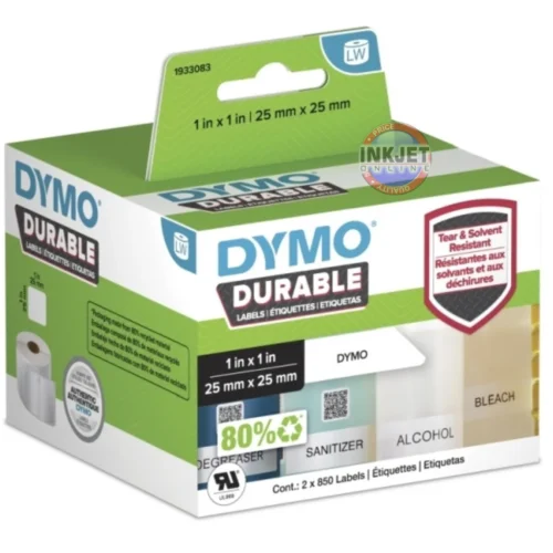 Dymo LW Industrial Durable Labels — 25mm x 25mm White Labels, Pack ...