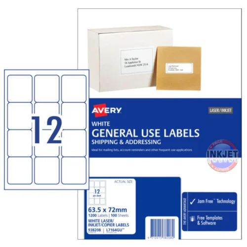 Avery 12up General Use Labels – 1200 Labels | Inkjet Online – Inkjet Online