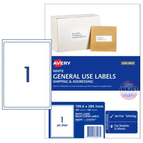 Avery 1up General Use Labels – 100 Labels | Inkjet Online – Inkjet Online