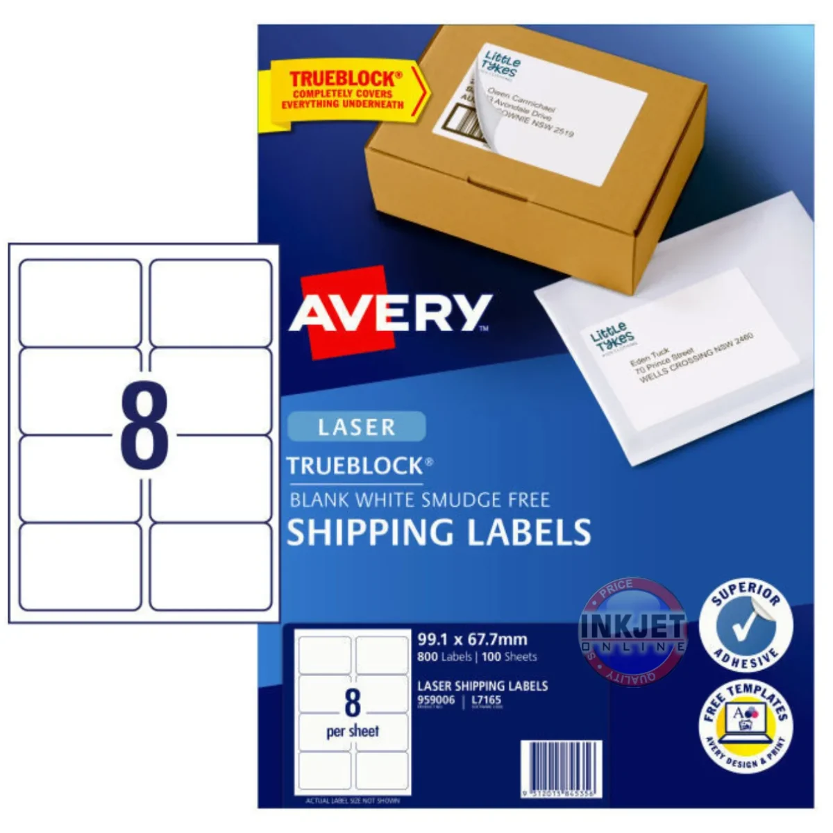 Avery Shipping Labels 8up – 800 Labels (Laser) | Inkjet Online – Inkjet ...