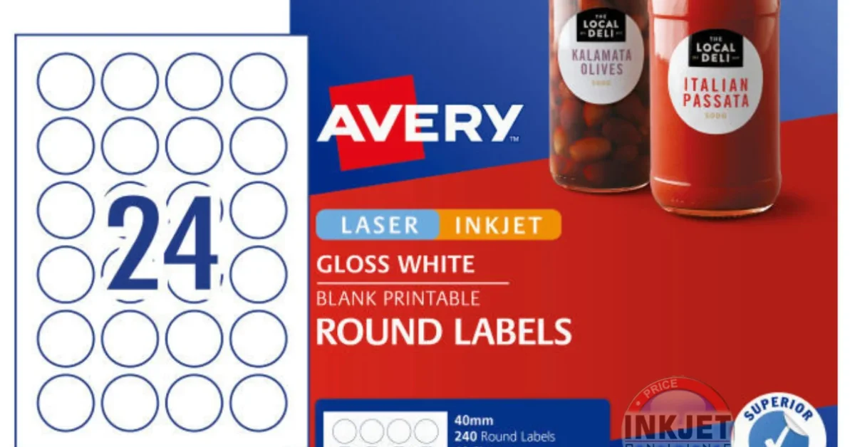 Avery Round Labels 40mm Gloss White – 240 Labels | Inkjet Online ...