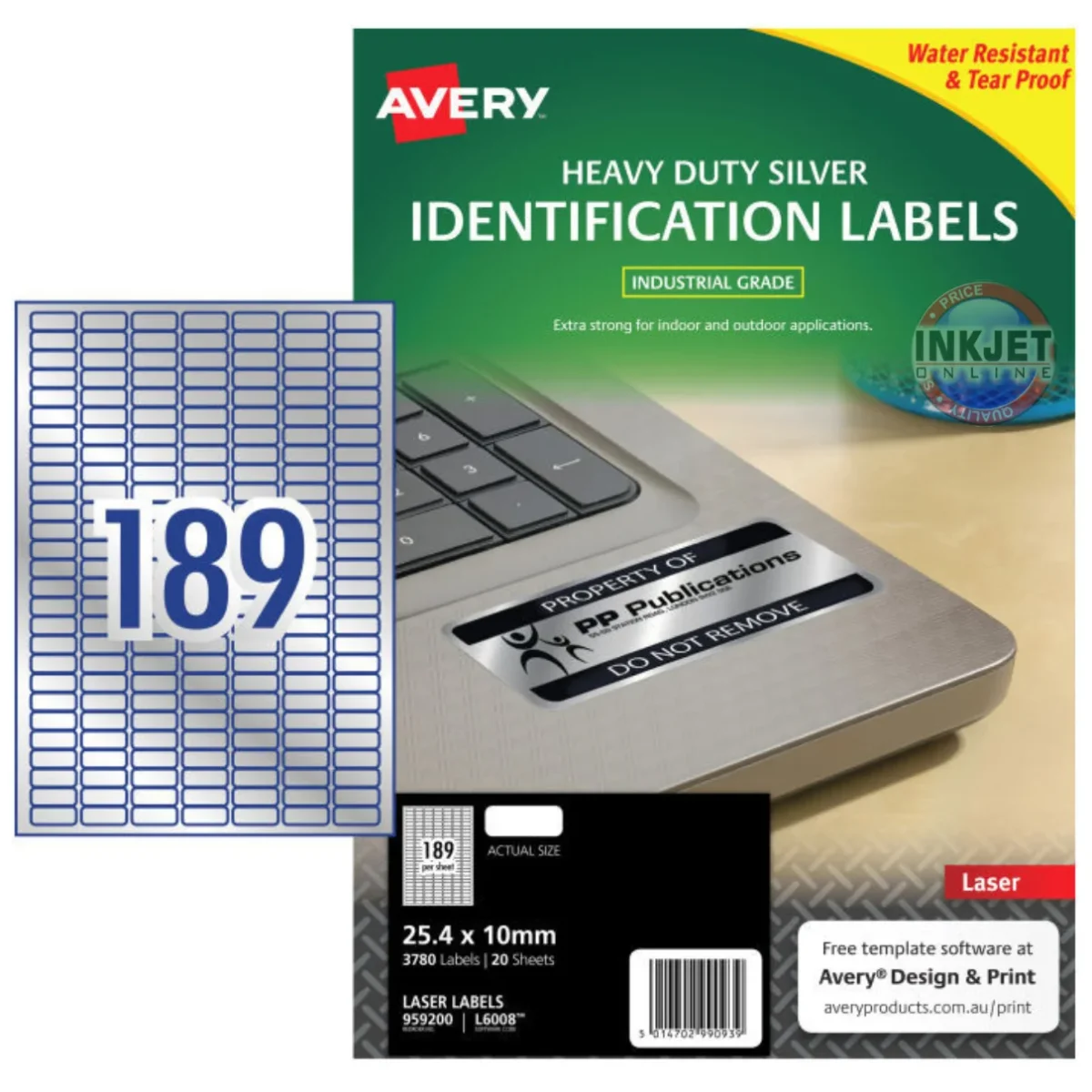 Avery (189up) Silver Heavy Duty Identification Labels (3780 Labels ...
