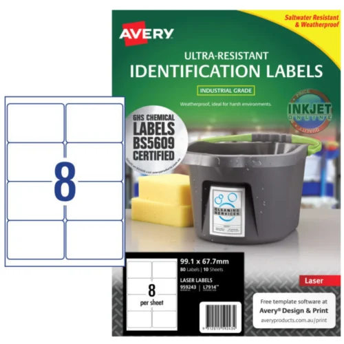 Avery (8up) Heavy Duty Identification Labels (80 Labels) – Inkjet Online