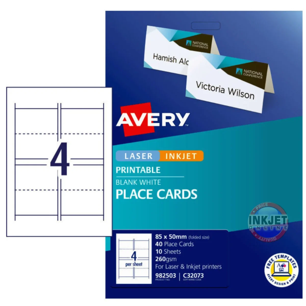 Avery Printable Place Cards (40 Place Cards) – Inkjet Online