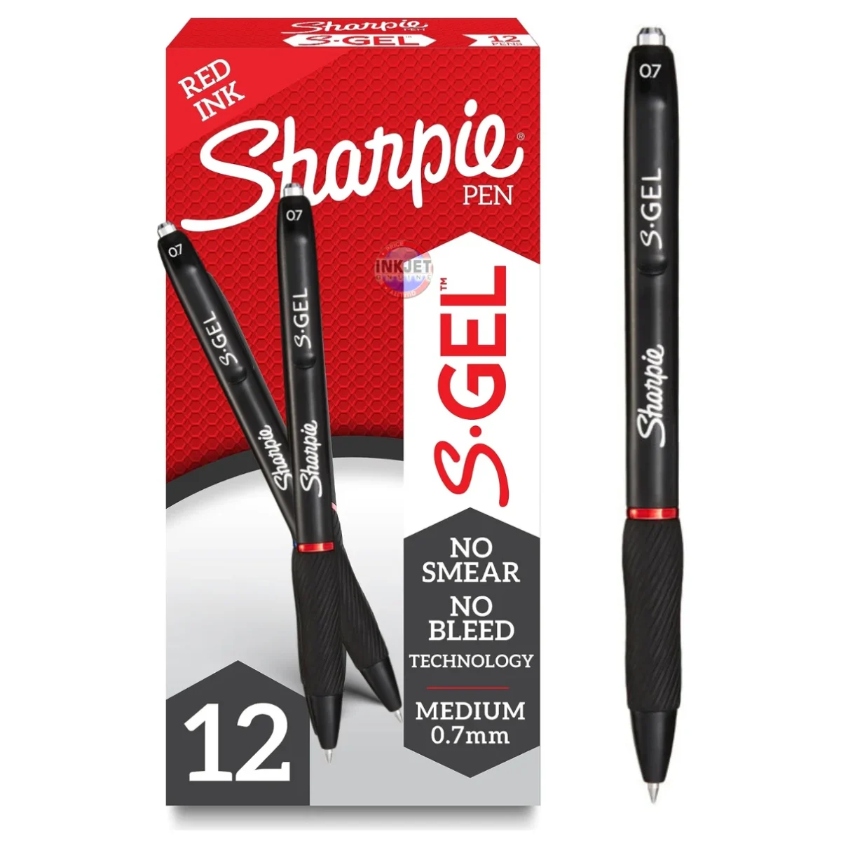Sharpie Retractable Gel Pen Red 0.7mm Box of 12 (2096143) – Inkjet Online