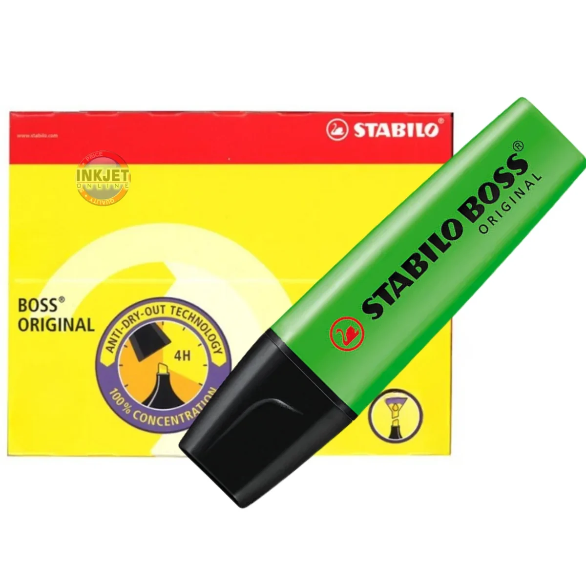 Stabilo Boss Highlighter (Green) Box 10 – Inkjet Online