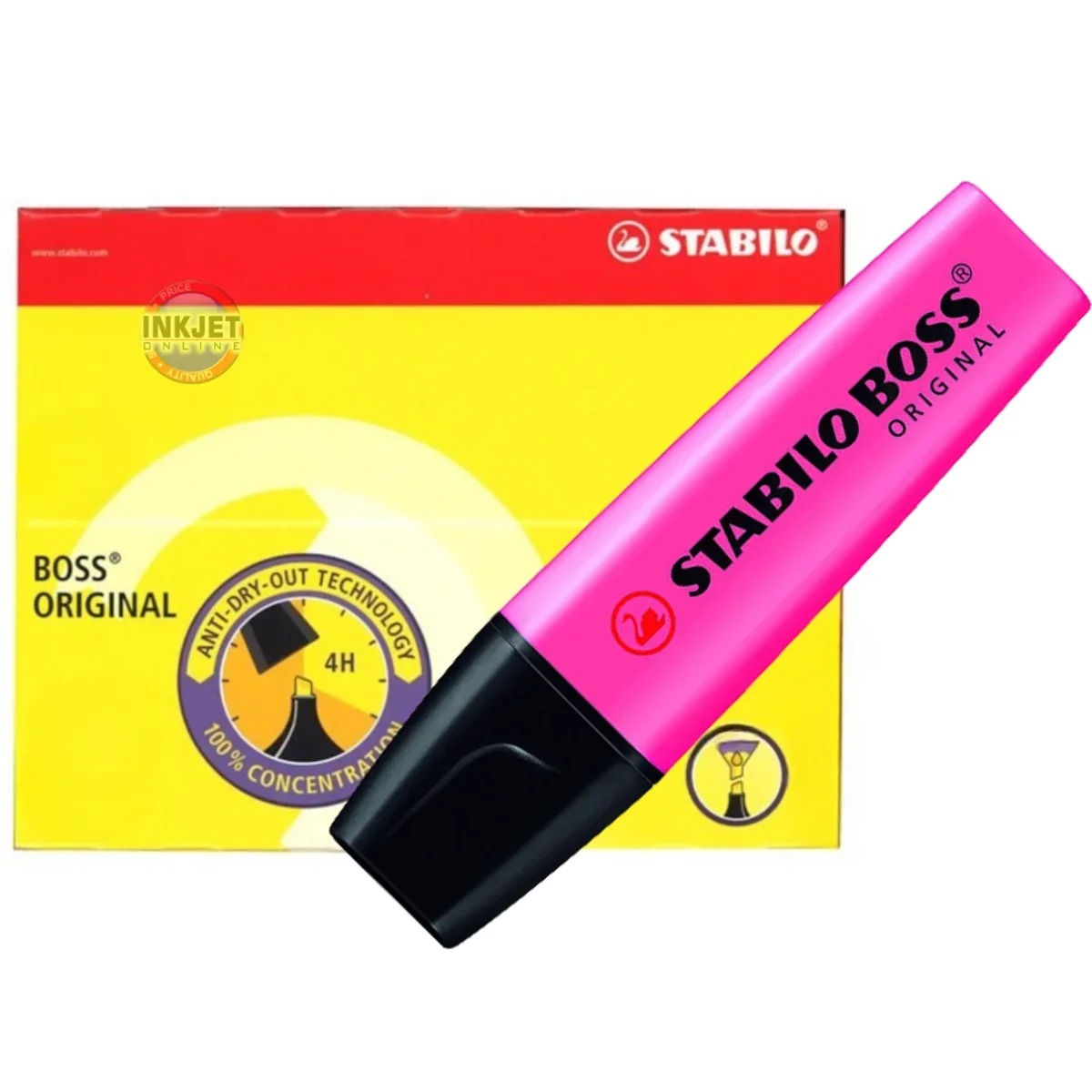 Stabilo Boss Highlighter (Pink) Box 10 – Inkjet Online