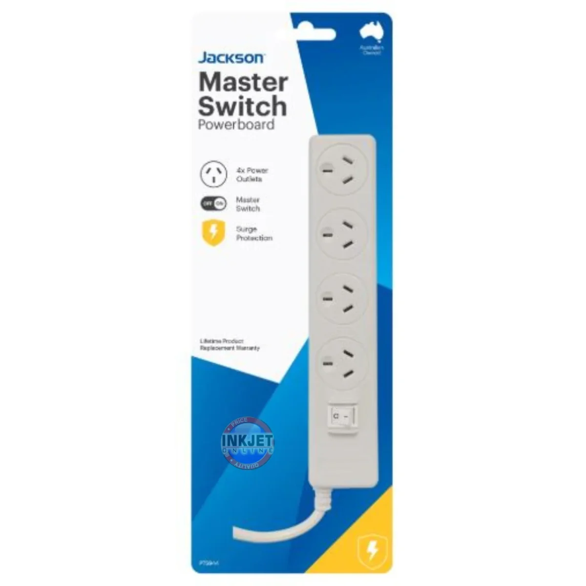 Jackson 4 Outlet Powerboard (Surge Protection) – Inkjet Online