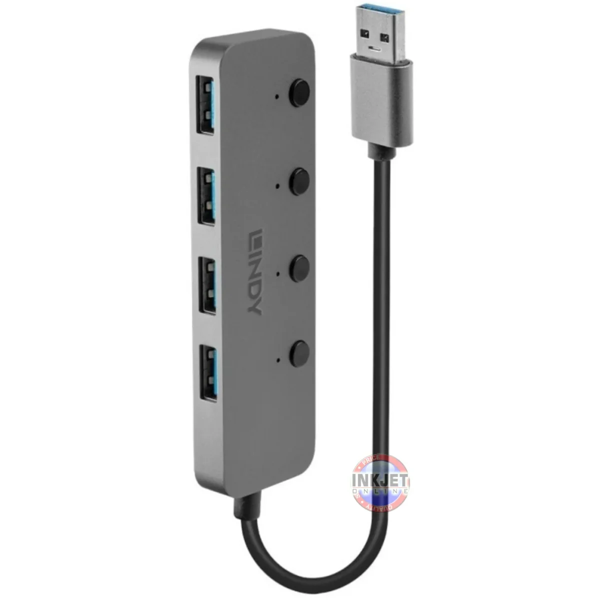 Lindy USB 3.0 Hub (4 Port) Switched – Model 43309 – Inkjet Online