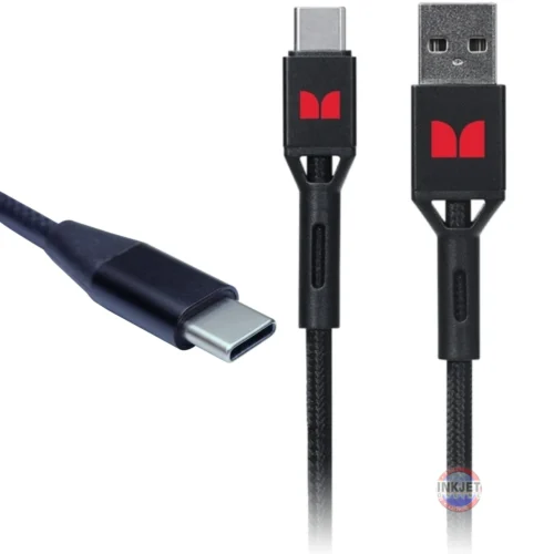 Monster USB-C to USB A Braided Cable (1.2m) Black – Inkjet Online
