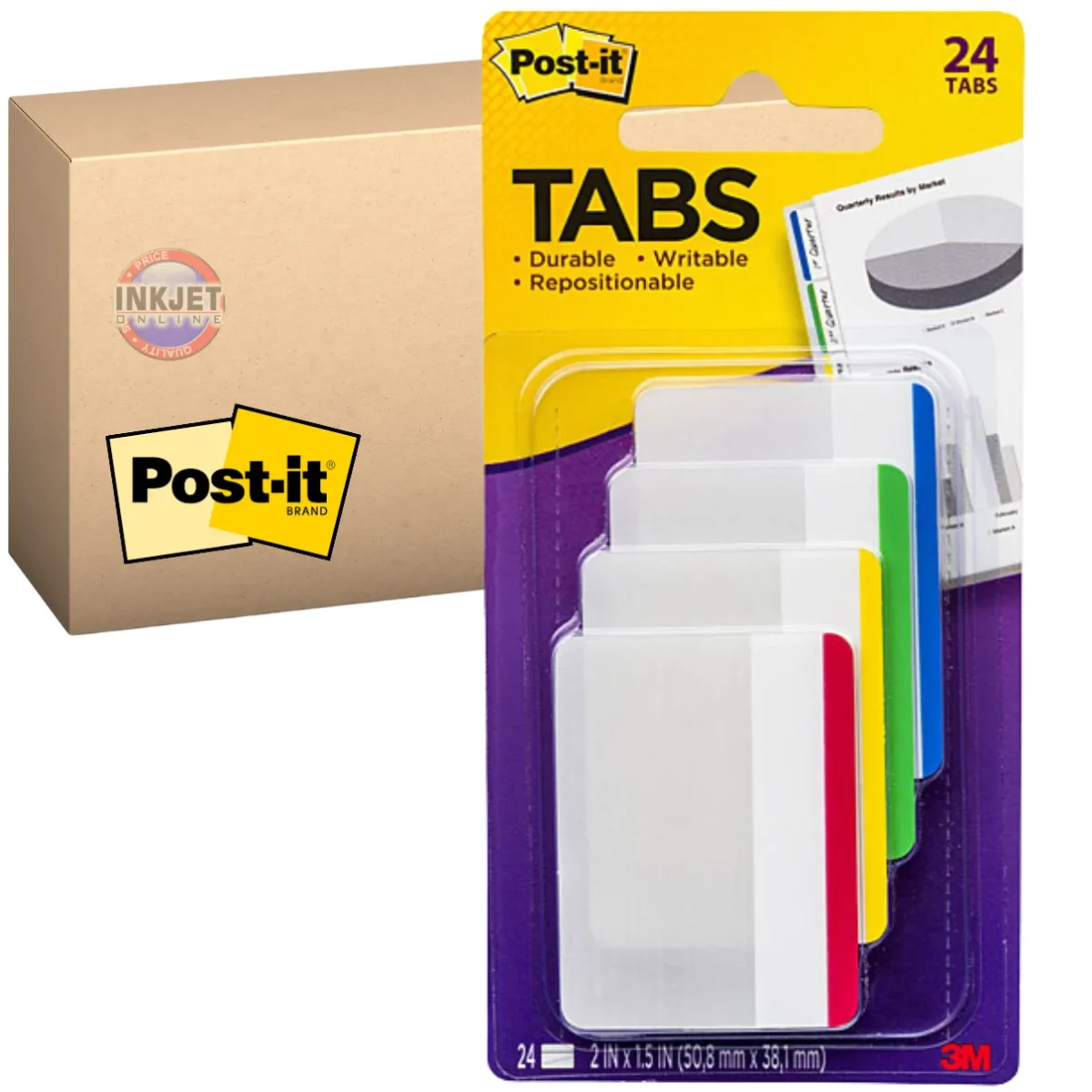 Post-It Filing Tabs (Colours) Pack 24 / Box 6 – Inkjet Online