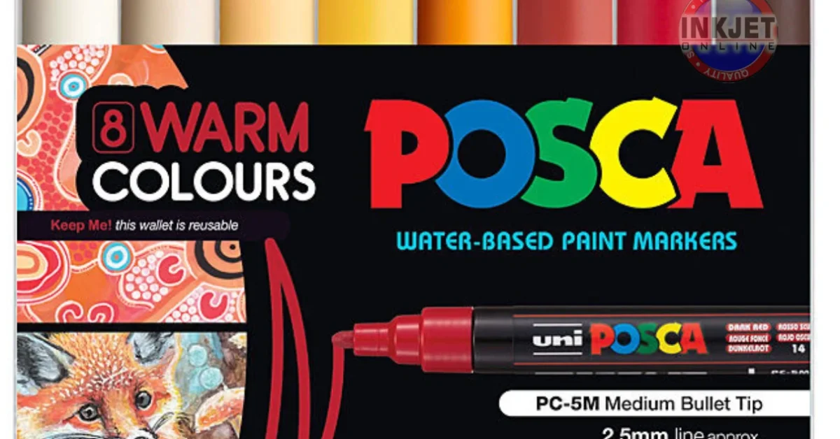 Posca PC-5M Paint Markers Medium Bullet Tip – Warm Colours Pack 8 ...