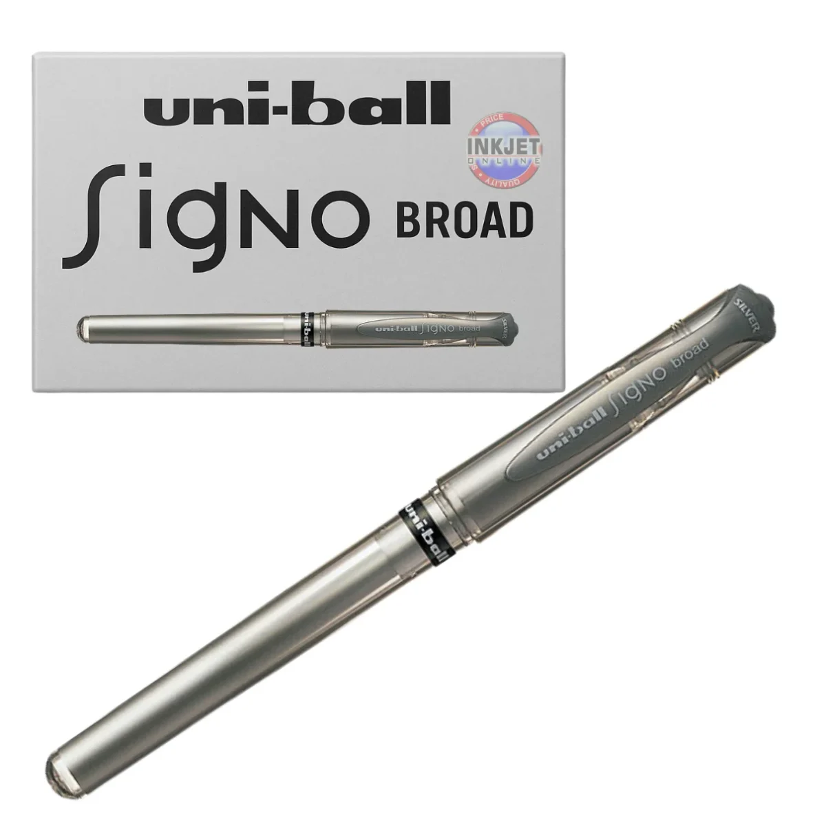 Uni-Ball Signo Broad Pen – Silver (Box 12) – Inkjet Online