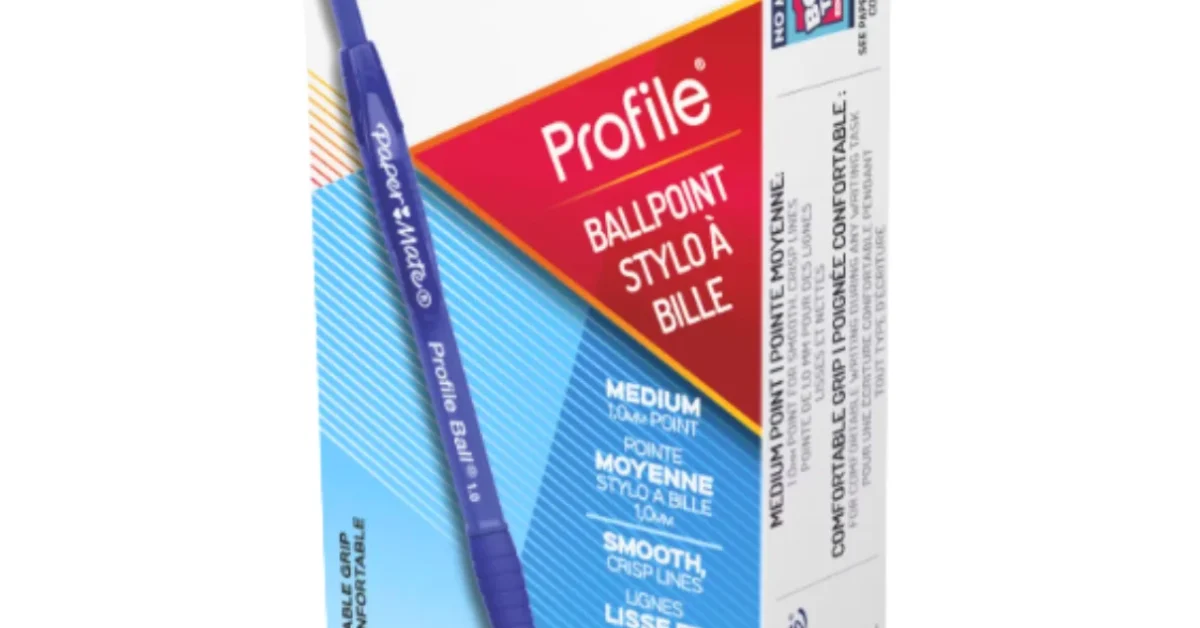 Papermate Profile Retractable Ballpoint Pens 1.0mm Blue (Box of 12 ...